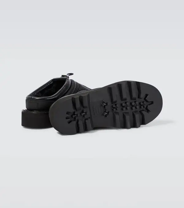 Sacai Padded Slippers With Shearling Lining And Rubber Sole