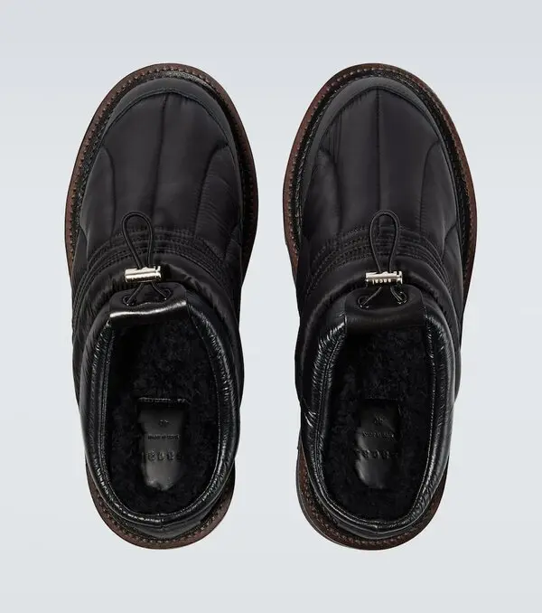 Sacai Padded Slippers With Shearling Lining And Rubber Sole