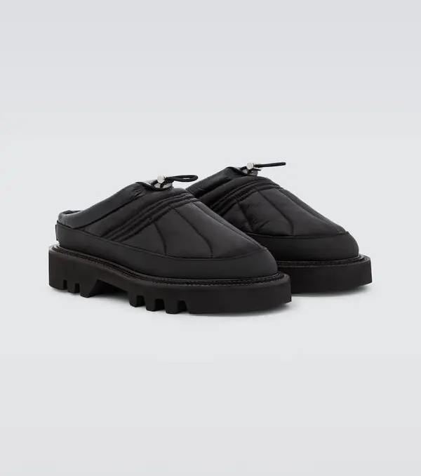 Sacai Padded Slippers With Shearling Lining And Rubber Sole
