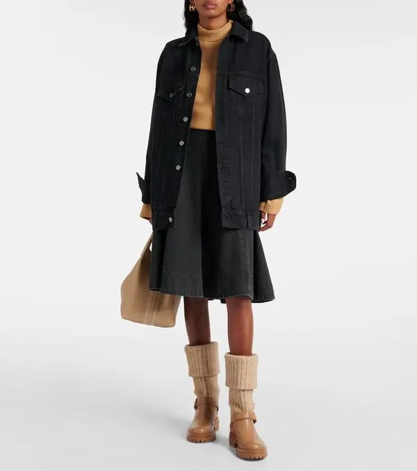 GIANVITO ROSSI Thurso Leather-trimmed Sock Boots - Beige