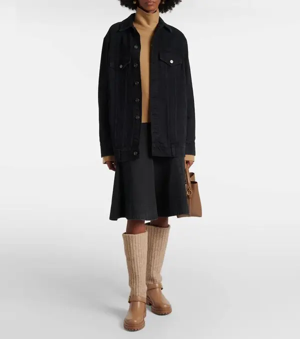 GIANVITO ROSSI Thurso Leather-trimmed Sock Boots - Beige