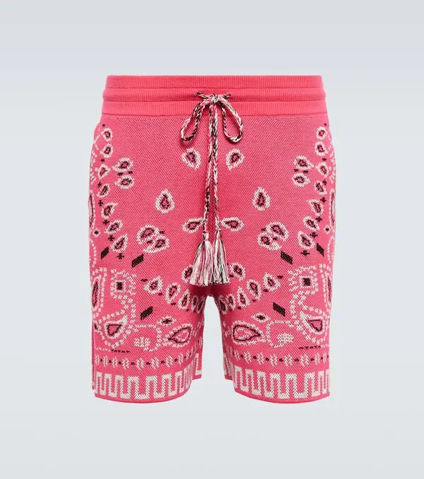 Alanui Cotton-blend Bandana Print Shorts