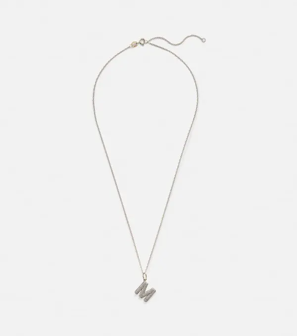 STONE AND STRAND Initial 10kt Necklace With Diamonds - Gold