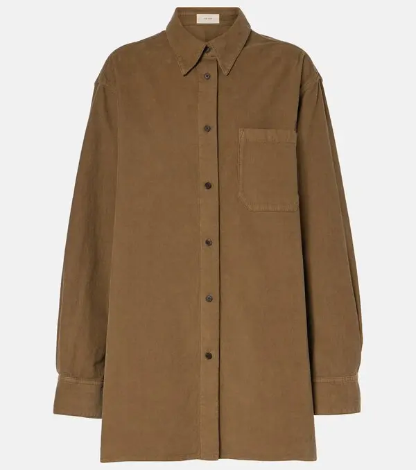 THE ROW Corduroy Cotton Shirt - Green