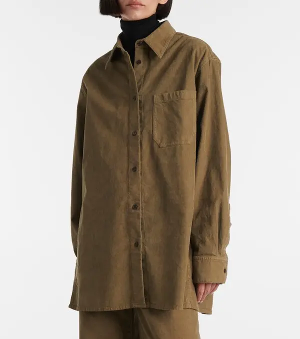 THE ROW Corduroy Cotton Shirt - Green