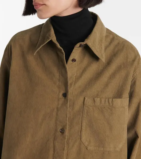 THE ROW Corduroy Cotton Shirt - Green