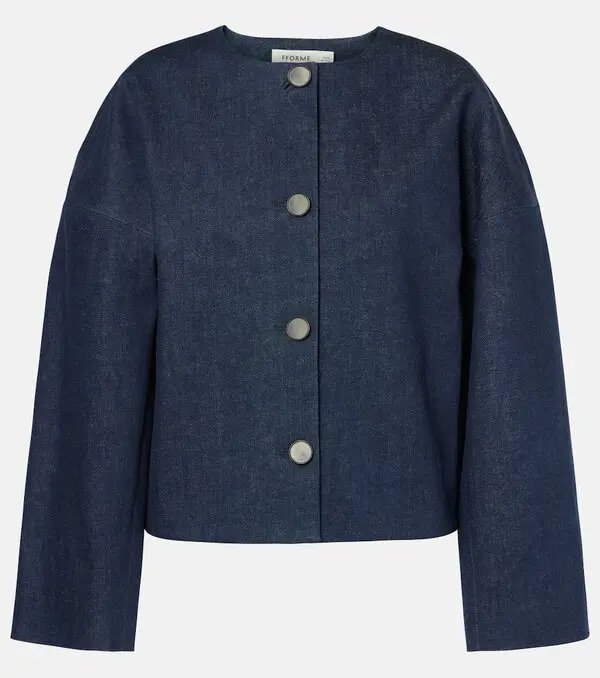 FFORME Dev Cropped Denim Jacket - Blue