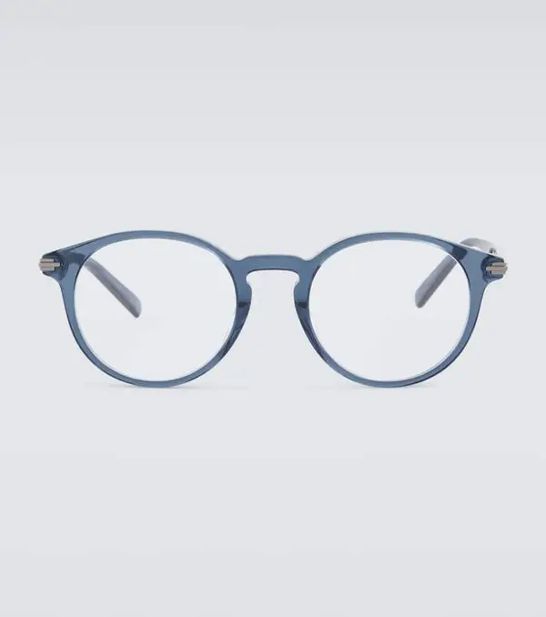 Dior Diorblacksuito R6i Round Frame Glasses - Blue