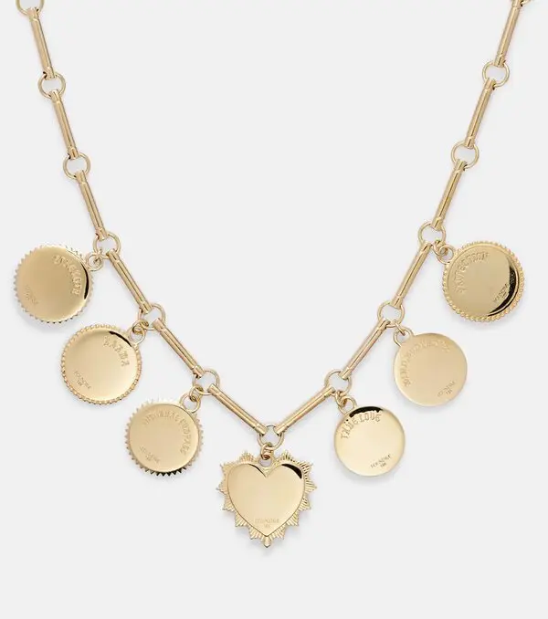 FOUNDRAE Love 18kt Yellow Chain Choker With Diamonds