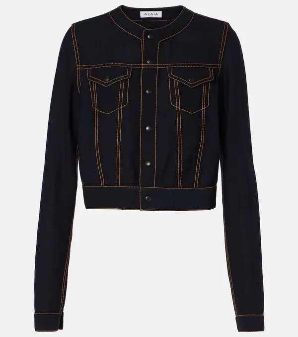 Alaïa Fluid Cropped Wool-blend Jacket