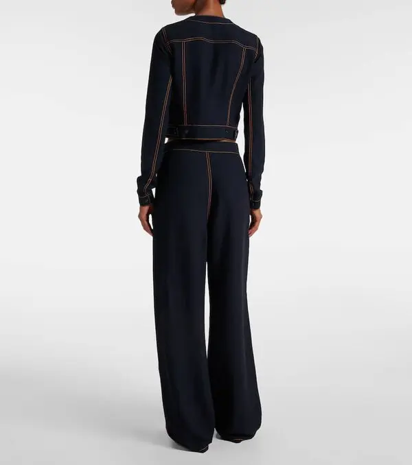 Alaïa Fluid Cropped Wool-blend Jacket