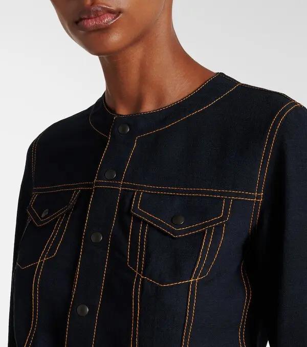 Alaïa Fluid Cropped Wool-blend Jacket