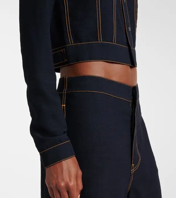 Alaïa Fluid Cropped Wool-blend Jacket