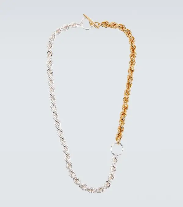 JIL SANDER Two-tone Chain Necklace - Silver