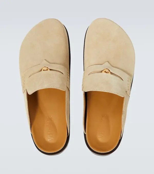 Versace Medusa Suede Clogs