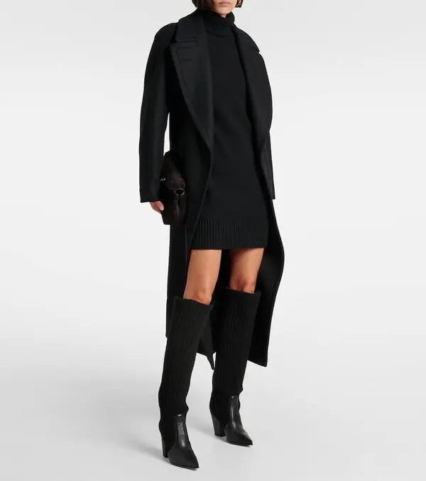 GIANVITO ROSSI Leather-trimmed Knee-high Boots