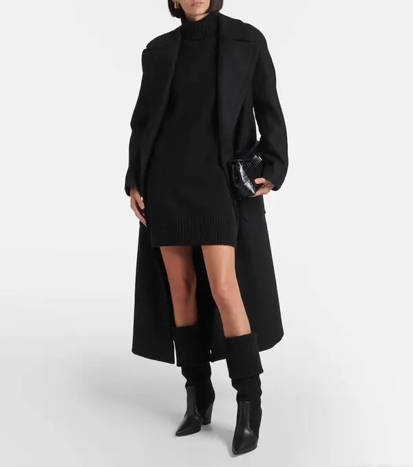 GIANVITO ROSSI Leather-trimmed Knee-high Boots