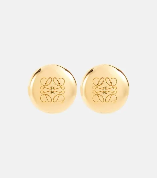 Loewe Anagram Pebble Stud Earrings - Gold