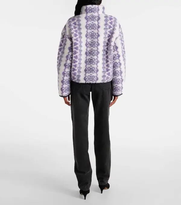 MARANT ETOILE Marie Printed Teddy Half-zip Sweater