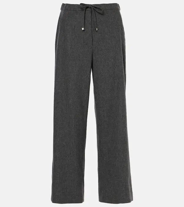 Max Mara Florida Wool Straight Pants - Grey