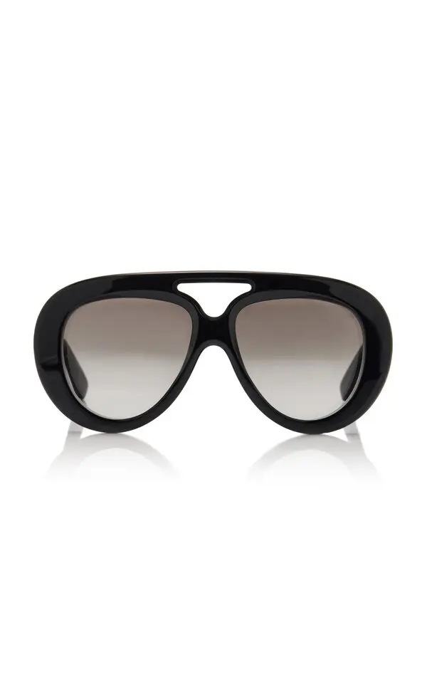 Loewe Curvy Oversized Aviator Sunglasses - Black