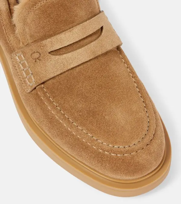 GIANVITO ROSSI Harris Suede Penny Loafers - Beige
