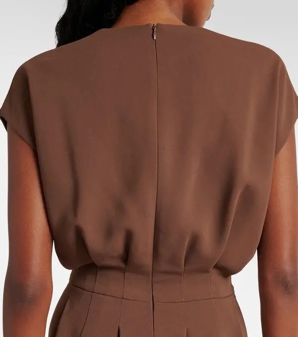 JOSEPH Pleated Cady Midi Dress - Brown