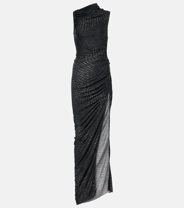 Rick Owens Svita Printed Jersey Gown - Black