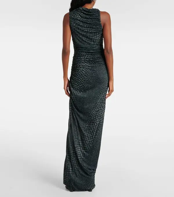 Rick Owens Svita Printed Jersey Gown - Black