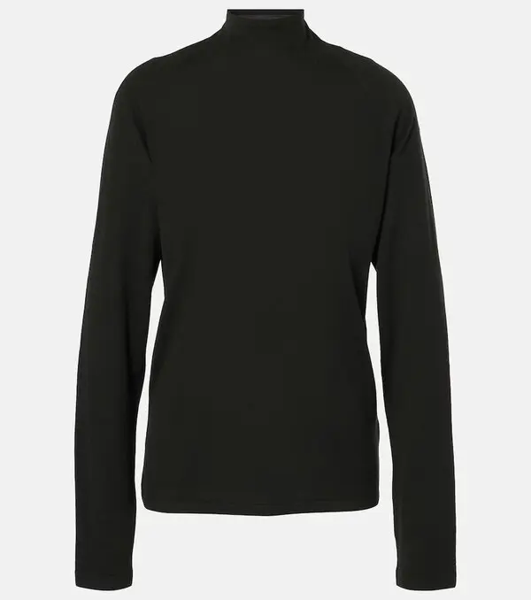 THE ROW Honna Wool Turtleneck Top - Black