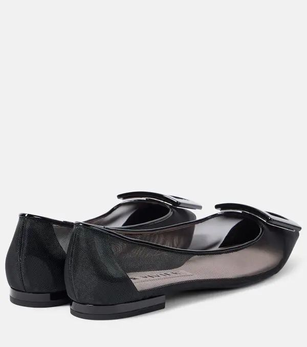 ROGER VIVIER Gommettine Mesh Ballet Flats - Black