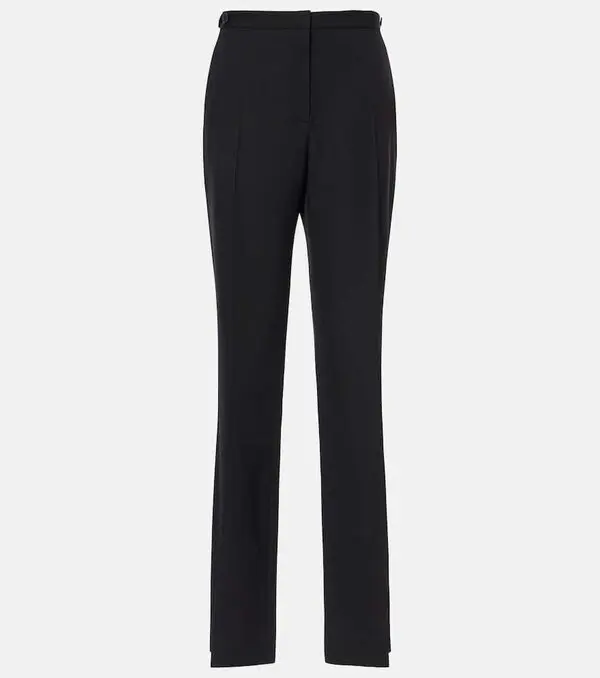 THE ROW Jesse Mid-rise Wool Straight Leg Trousers Ivory Glow