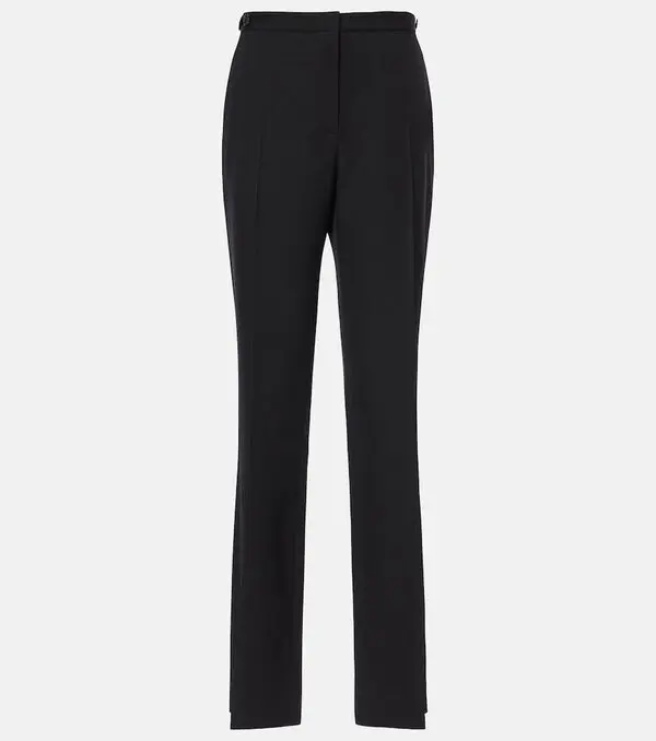 THE ROW Jesse Mid-rise Wool Straight Leg Trousers Ivory Glow - Black