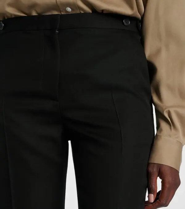 THE ROW Jesse Mid-rise Wool Straight Leg Trousers Ivory Glow