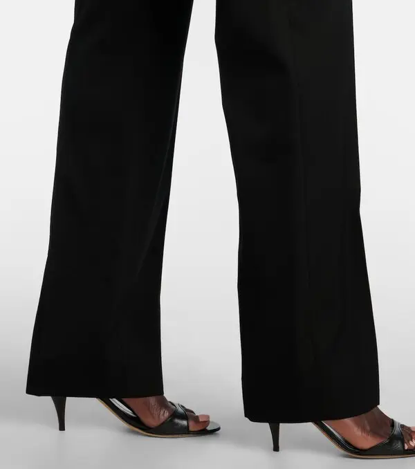 THE ROW Jesse Mid-rise Wool Straight Leg Trousers Ivory Glow