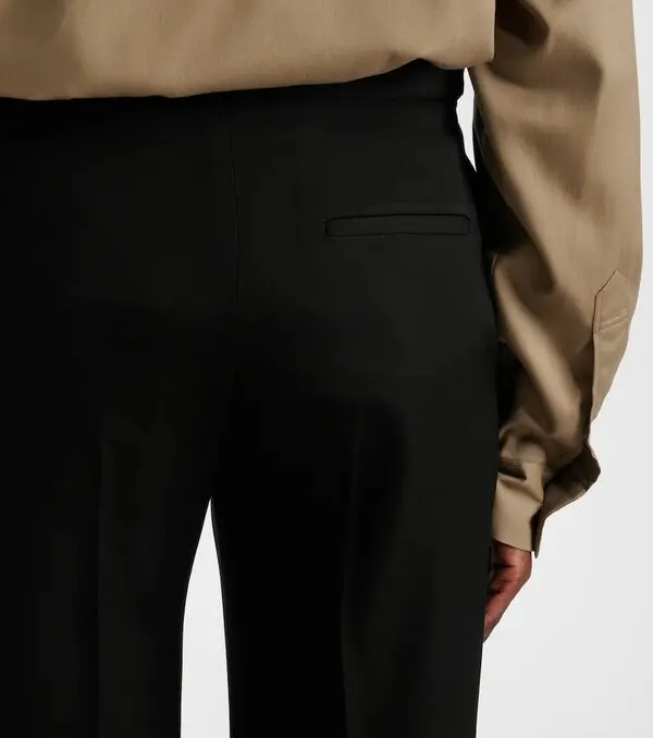 THE ROW Jesse Mid-rise Wool Straight Leg Trousers Ivory Glow