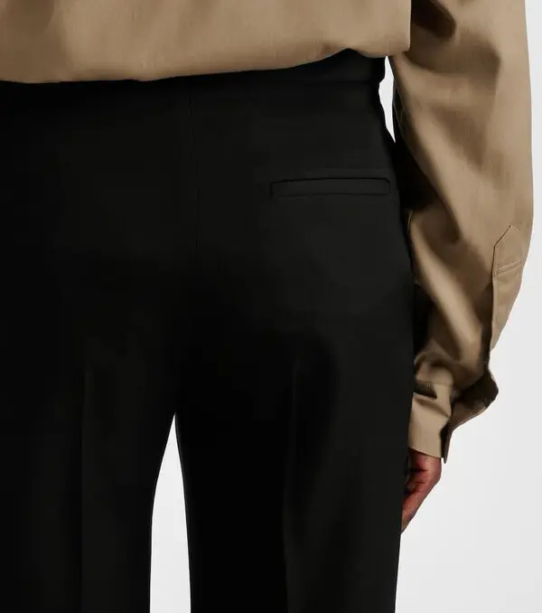 THE ROW Jesse Mid-rise Wool Straight Leg Trousers Ivory Glow