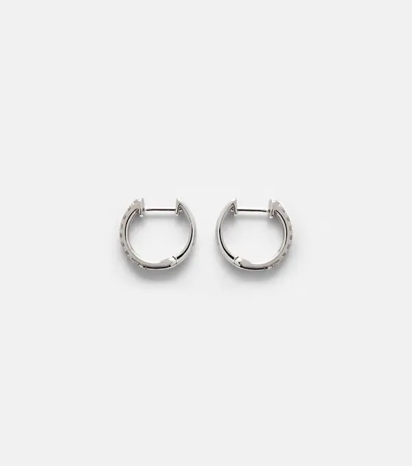 STONE AND STRAND Diamond Pavé Hoop Earrings - Silver