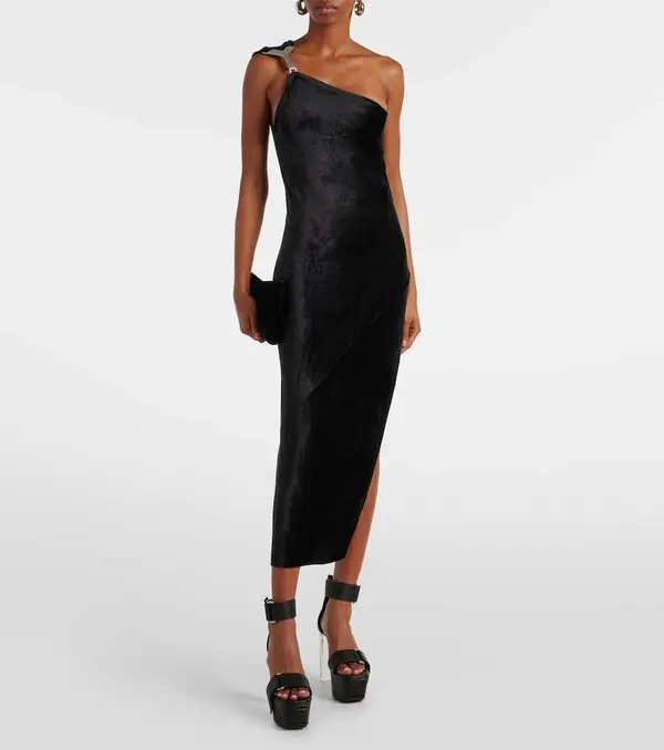 Rick Owens Hydra One-shoulder Midi Dress