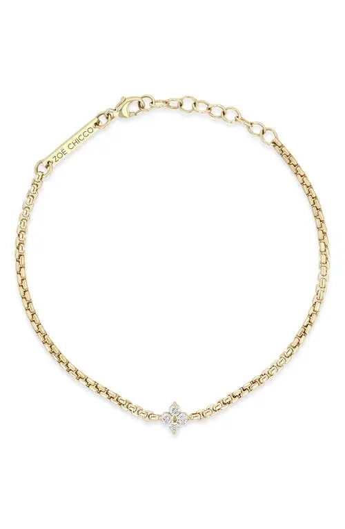 Zoe Chicco 14k Gold Diamond Pendant Bracelet - 14k Yelow Gold