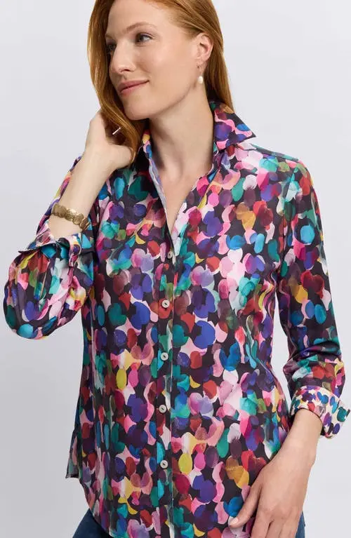 Foxcroft Mary City Lights Cotton Button-up Shirt