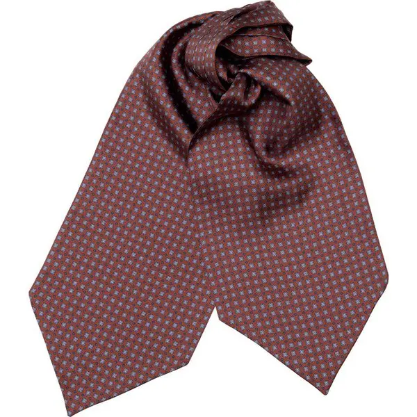 ELIZABETTA Navona Silk Ascot Cravat - Chocolate