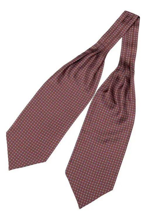 ELIZABETTA Navona Silk Ascot Cravat - Chocolate