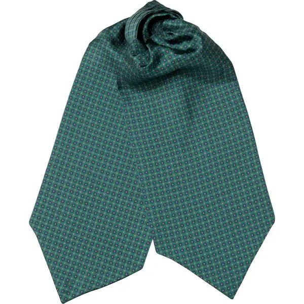 ELIZABETTA Navona Silk Ascot Cravat - Green
