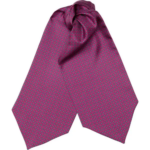 ELIZABETTA Navona Silk Ascot Cravat - Magenta
