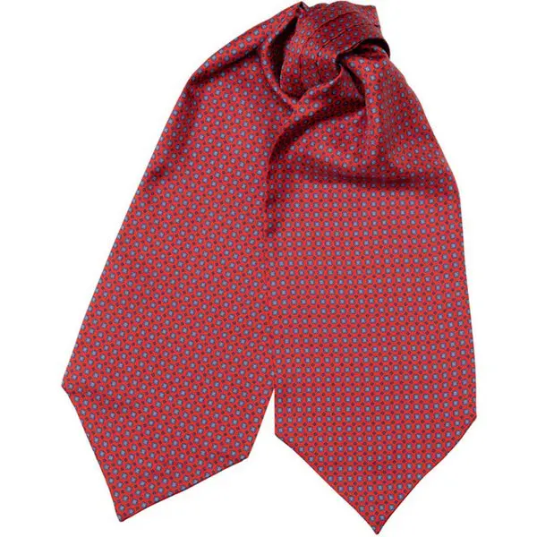 ELIZABETTA Navona Silk Ascot Cravat - Red