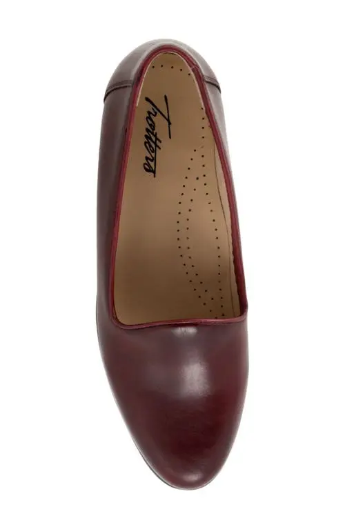 Trotters Liz Leather Flat - Oxblood