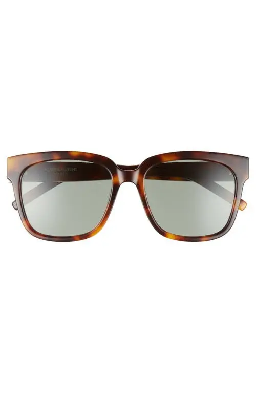 Saint Laurent 54mm Square Sunglasses - Havana/green