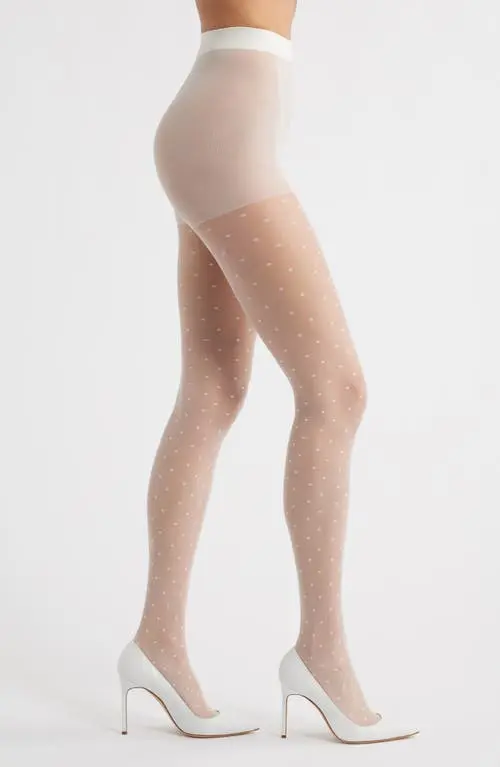 Nordstrom Polka Dot Tights - Ivory Egret