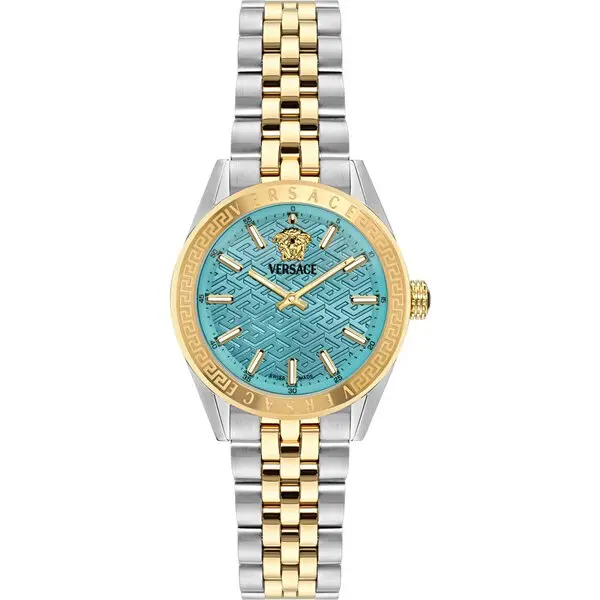 Versace V-code Bracelet Watch - Two Tone